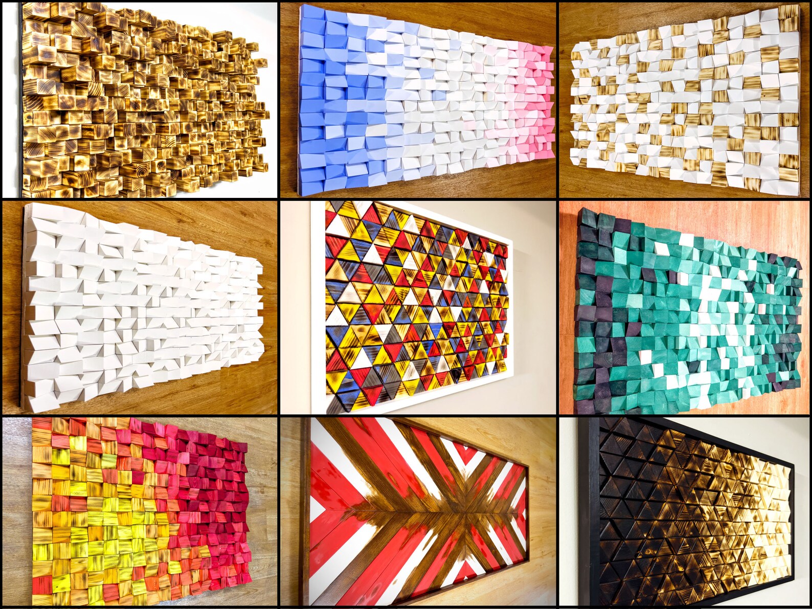 Blue White Wood Sound Diffuser Wall Art Decor Wall Hangings - Etsy