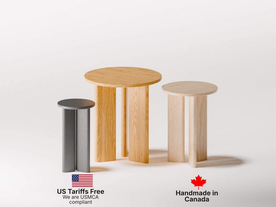 Solid Oak Wood End Table: ROOK Collection, Modern Side Table - Etsy