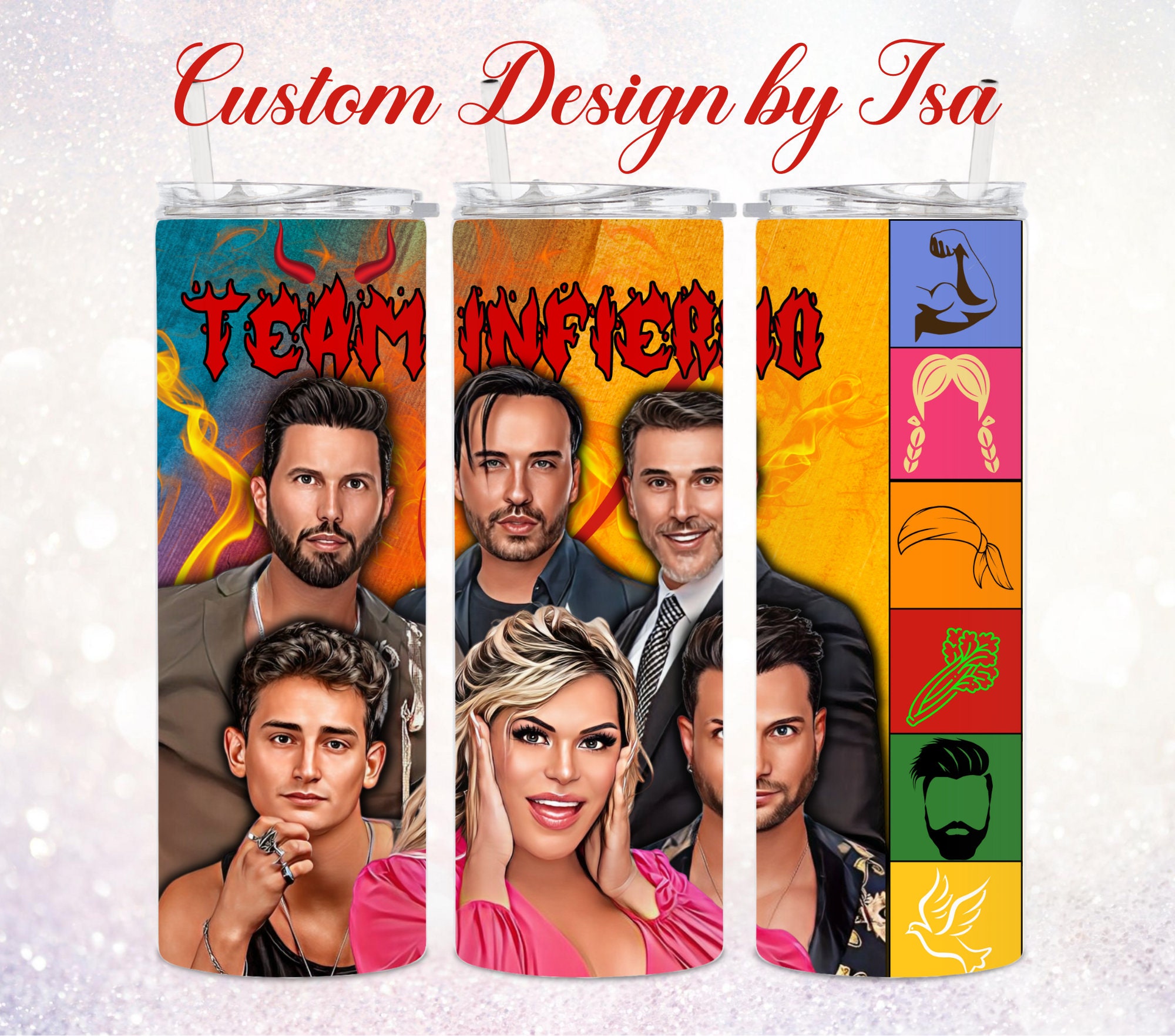 Team Infierno Straight Tumbler Wrap 20 Oz - Etsy