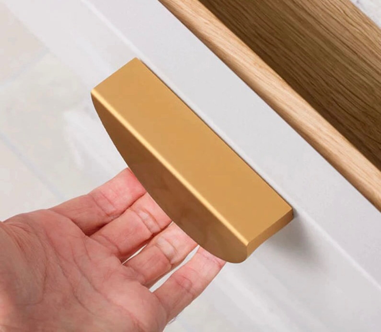 Premium Thin Solid Brass Bar Handles Modern Gold Cabinet - Etsy