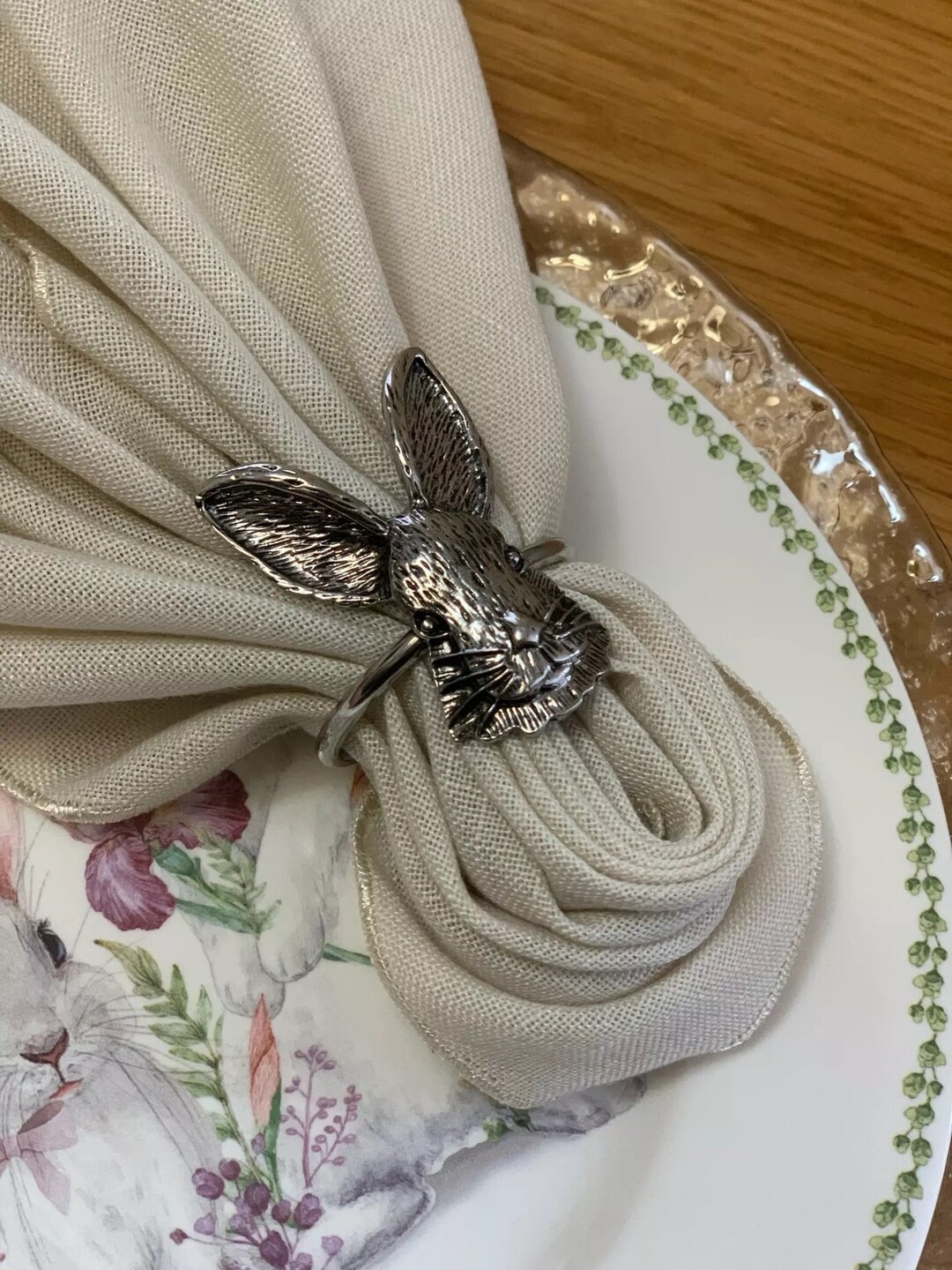 Bunny Ears Napkin Rings Easter Rabbit Napkin Ring Holder Metal Napkin ...