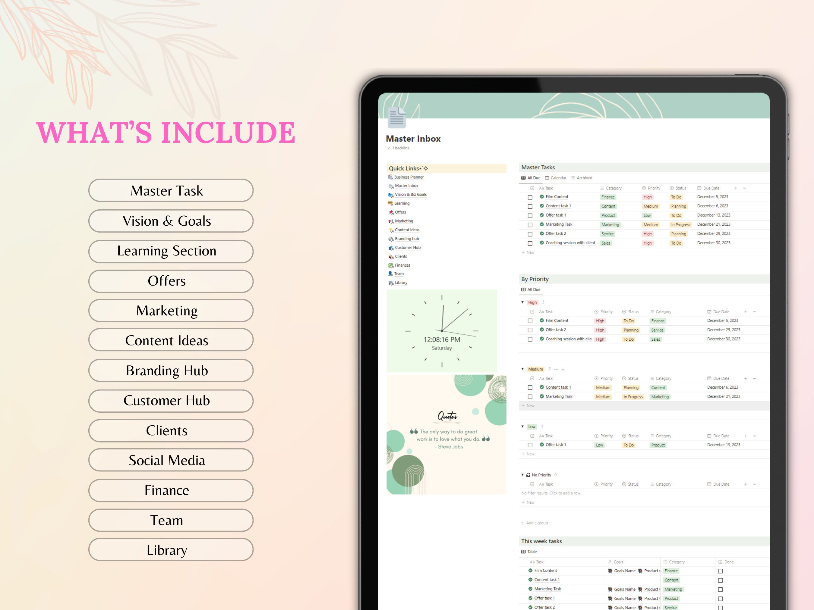 Notion Business Planner for Success Notion Template for Business Notion Mastermind Planner ...