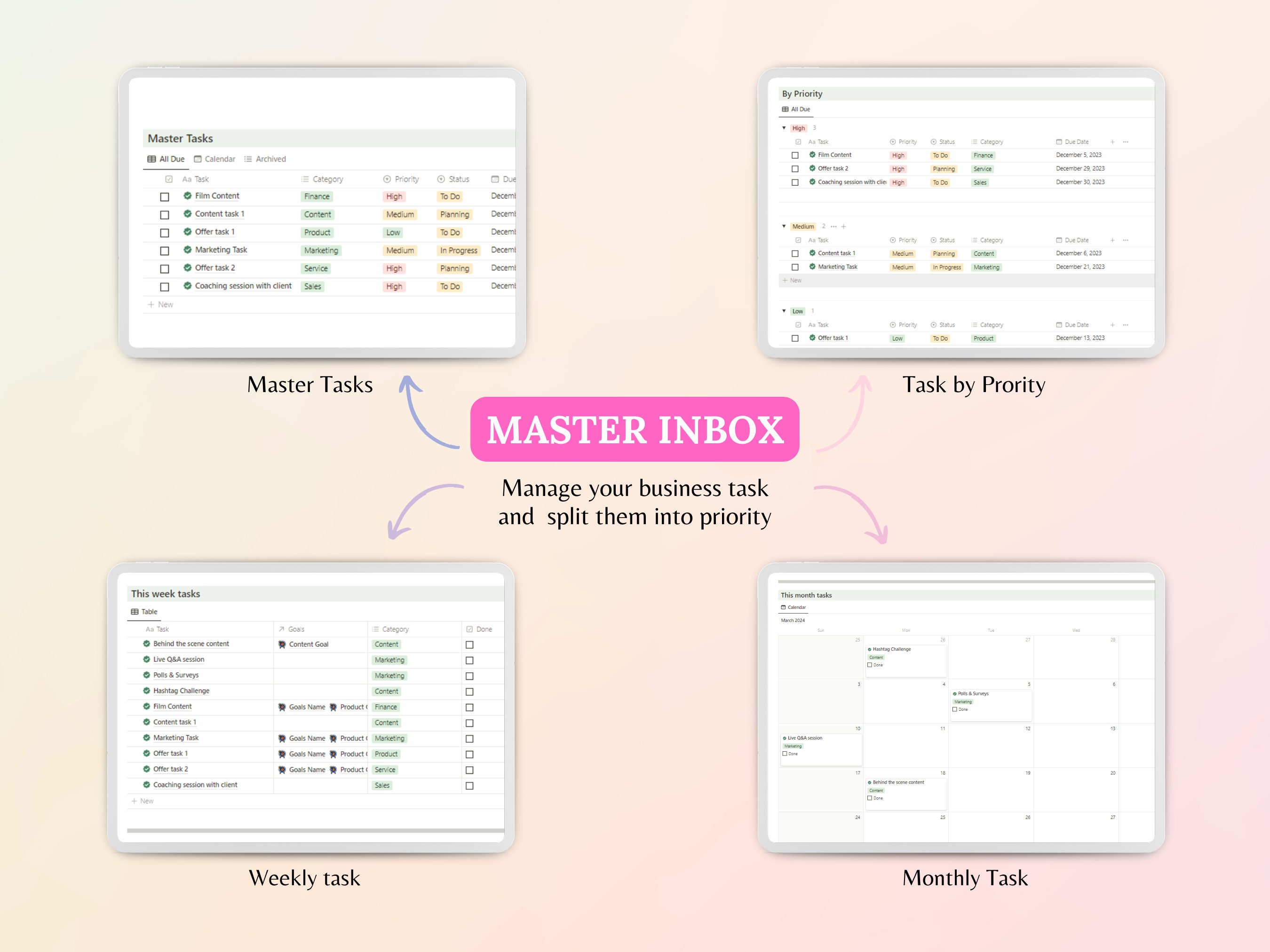 Notion Business Planner for Success Notion Template for Business Notion Mastermind Planner ...