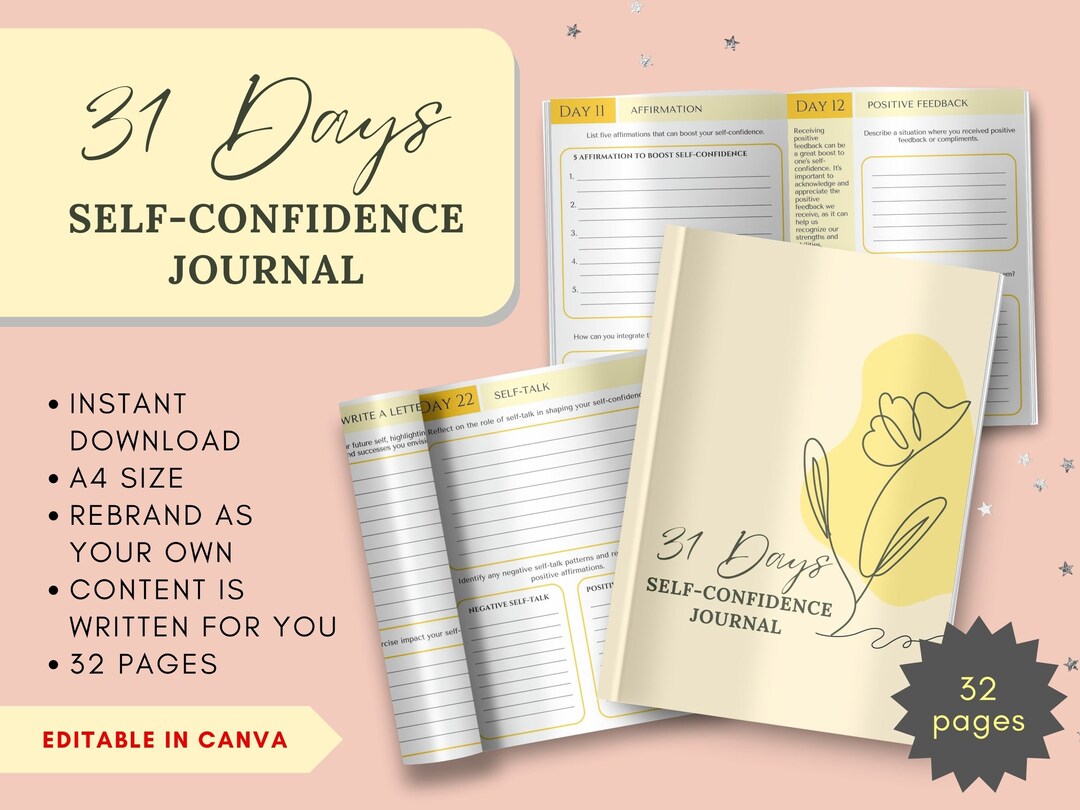 31 Days Self Confidence Journal, Done for You Course, Self Love Coach ...