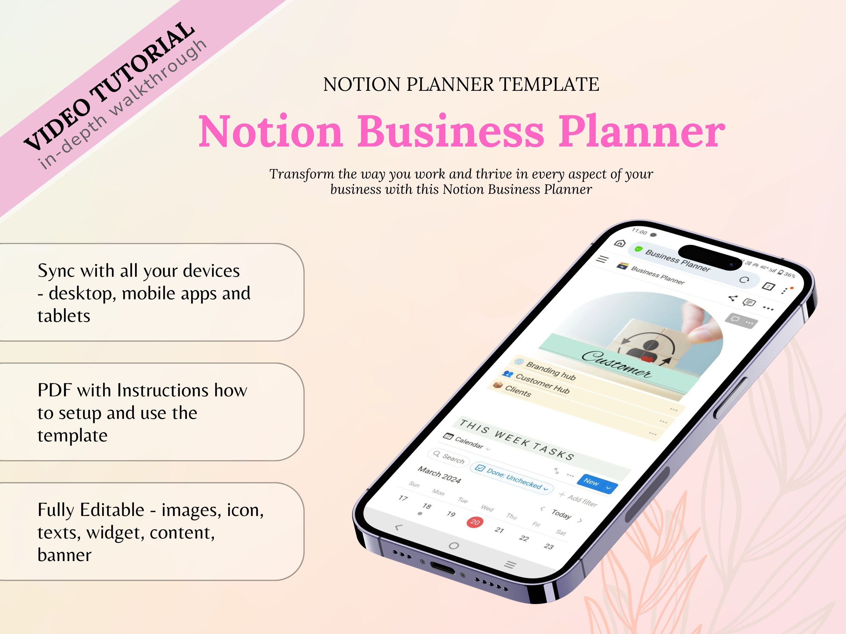 Notion Business Planner for Success Notion Template for Business Notion ...