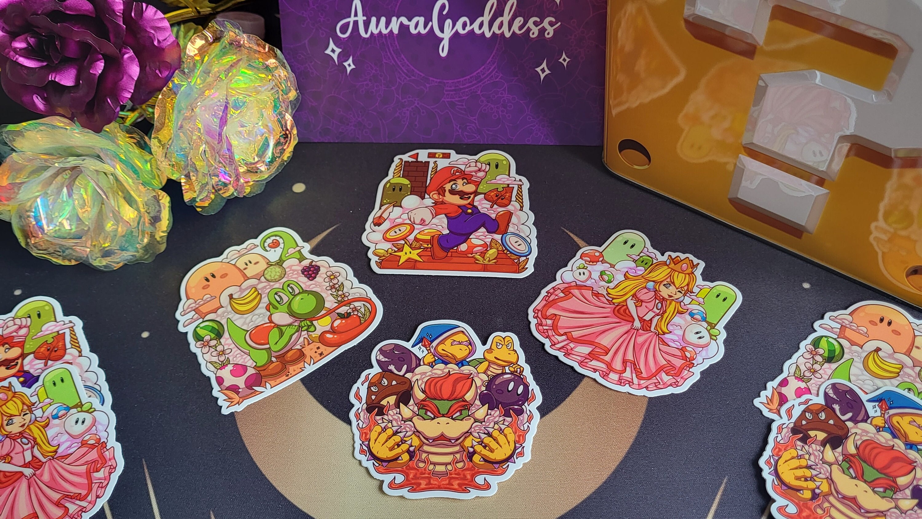 Mario Peach Yoshi Bowser // Super Mario Bros Matte Vinyl Stickers! - Etsy