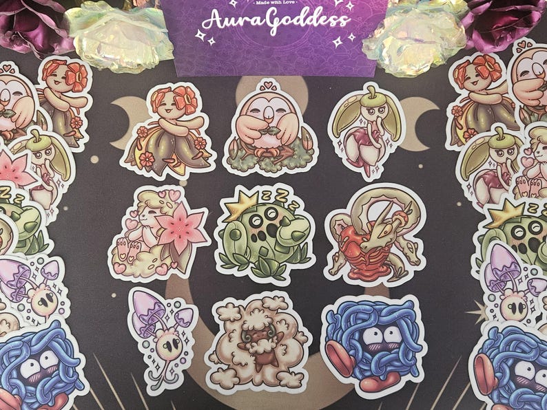 Grass Type Sticker Pack // Poké Inspired // Matte Vinyl Stickers! - Etsy