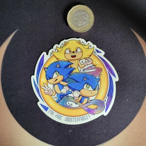 Cute Chibi Positivity Sonic Characters // Matte Vinyl Sticker // Sonic ...