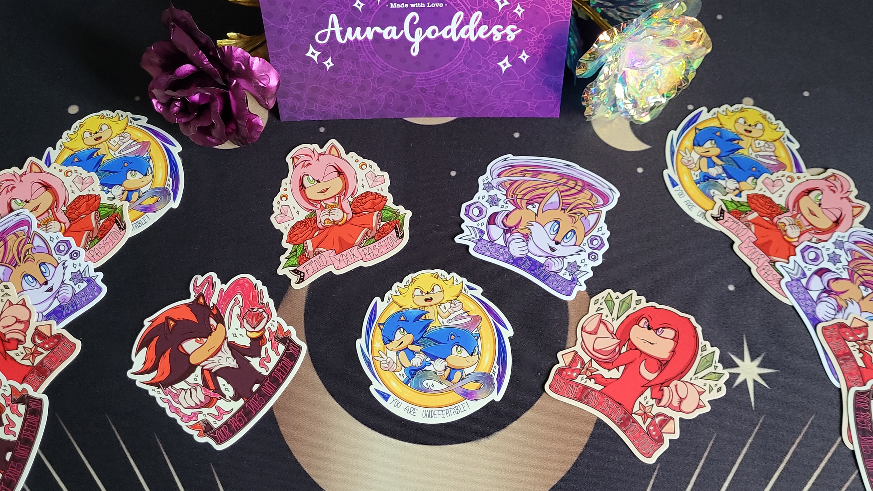 Cute Chibi Positivity Sonic Characters // Matte Vinyl Sticker // Sonic ...