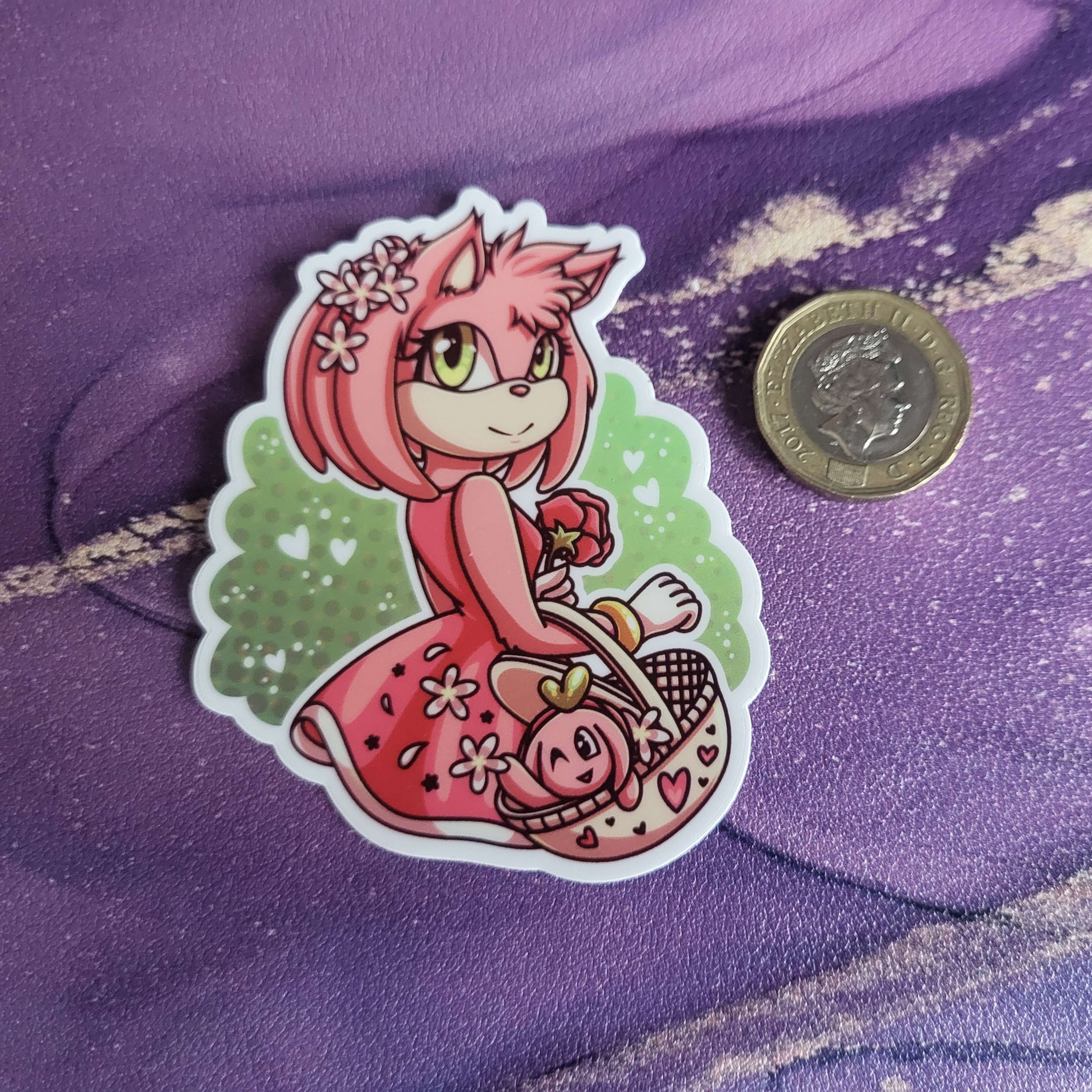 REDUCED Cute Chibi Amy Rose Chao // Matte Vinyl Sticker // - Etsy