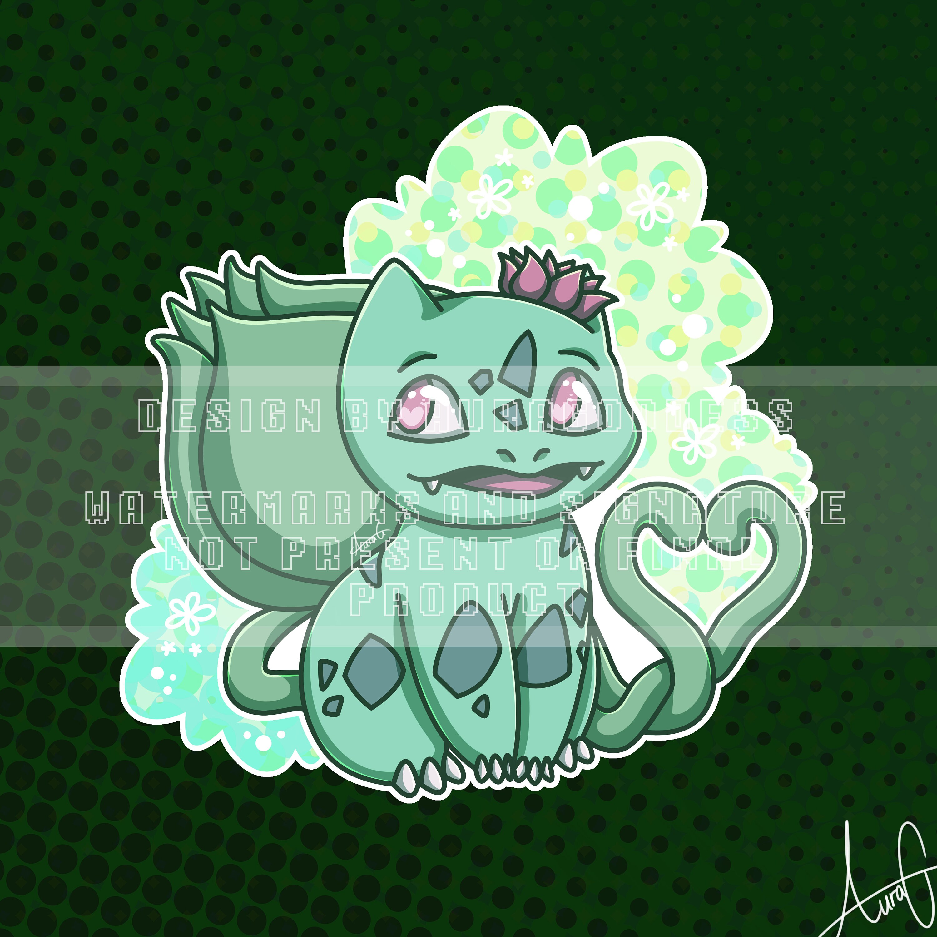 Cute Chibi Bulbasaur Family // Pokemon Matte Vinyl Stickers - Etsy