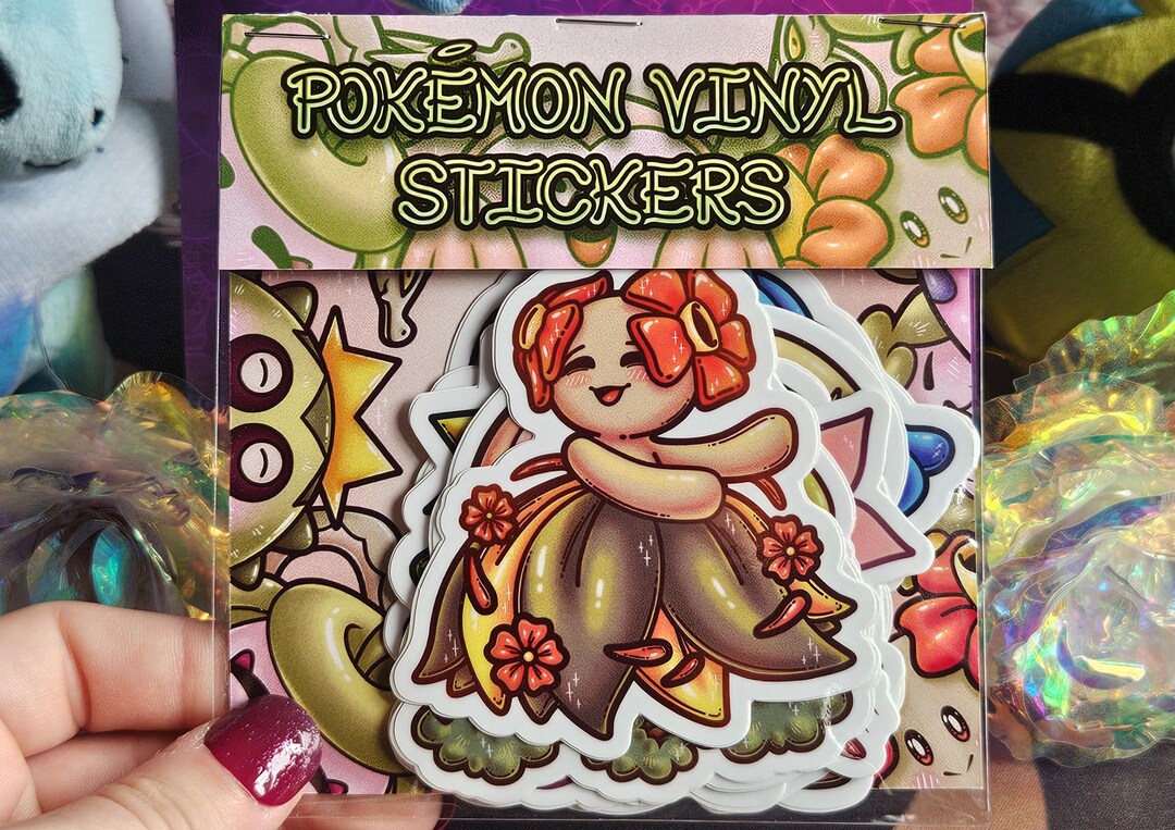 Grass Type Sticker Pack // Poké Inspired // Matte Vinyl Stickers! - Etsy