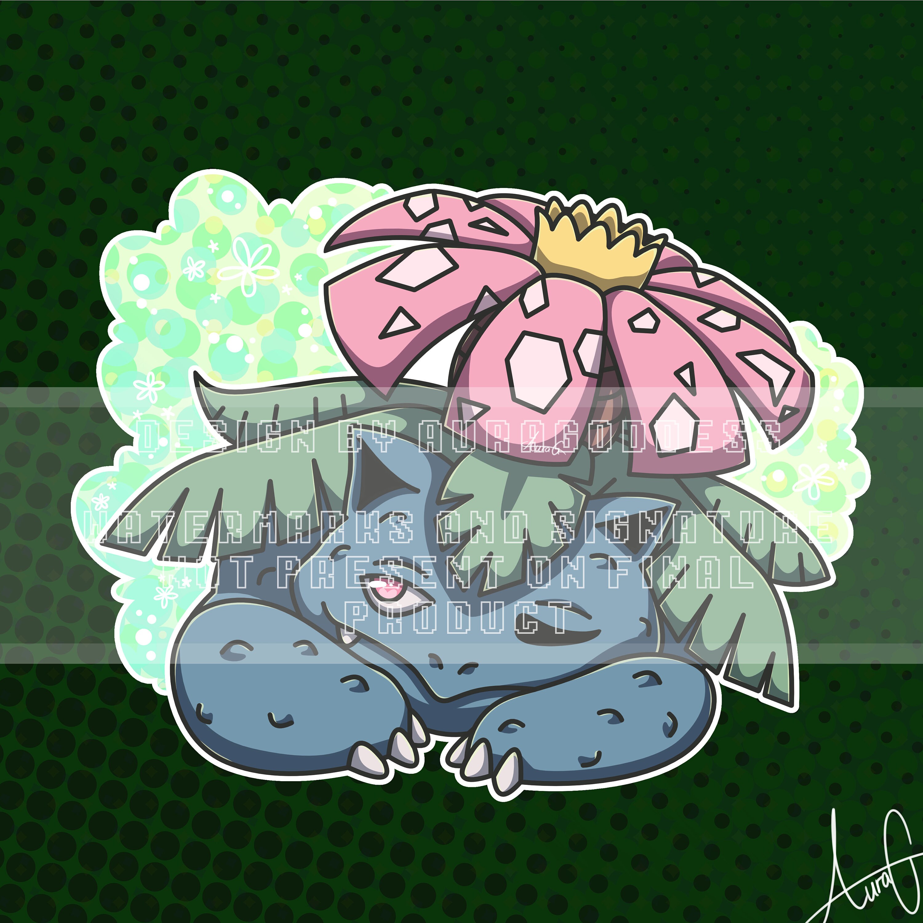 Cute Chibi Bulbasaur Family // Pokemon Matte Vinyl Stickers - Etsy