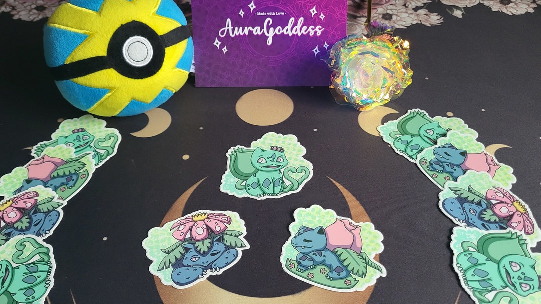 Cute Chibi Bulbasaur Family // Pokemon Matte Vinyl Stickers - Etsy