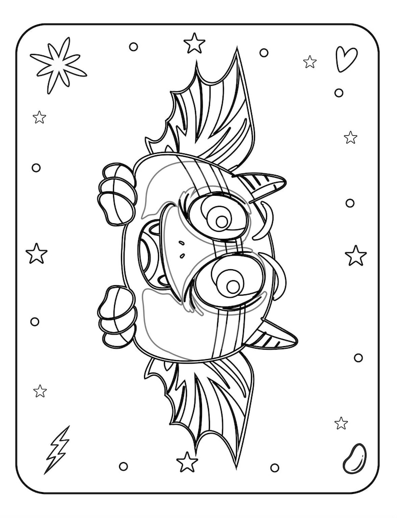 100 Monster Coloring Pages - Etsy