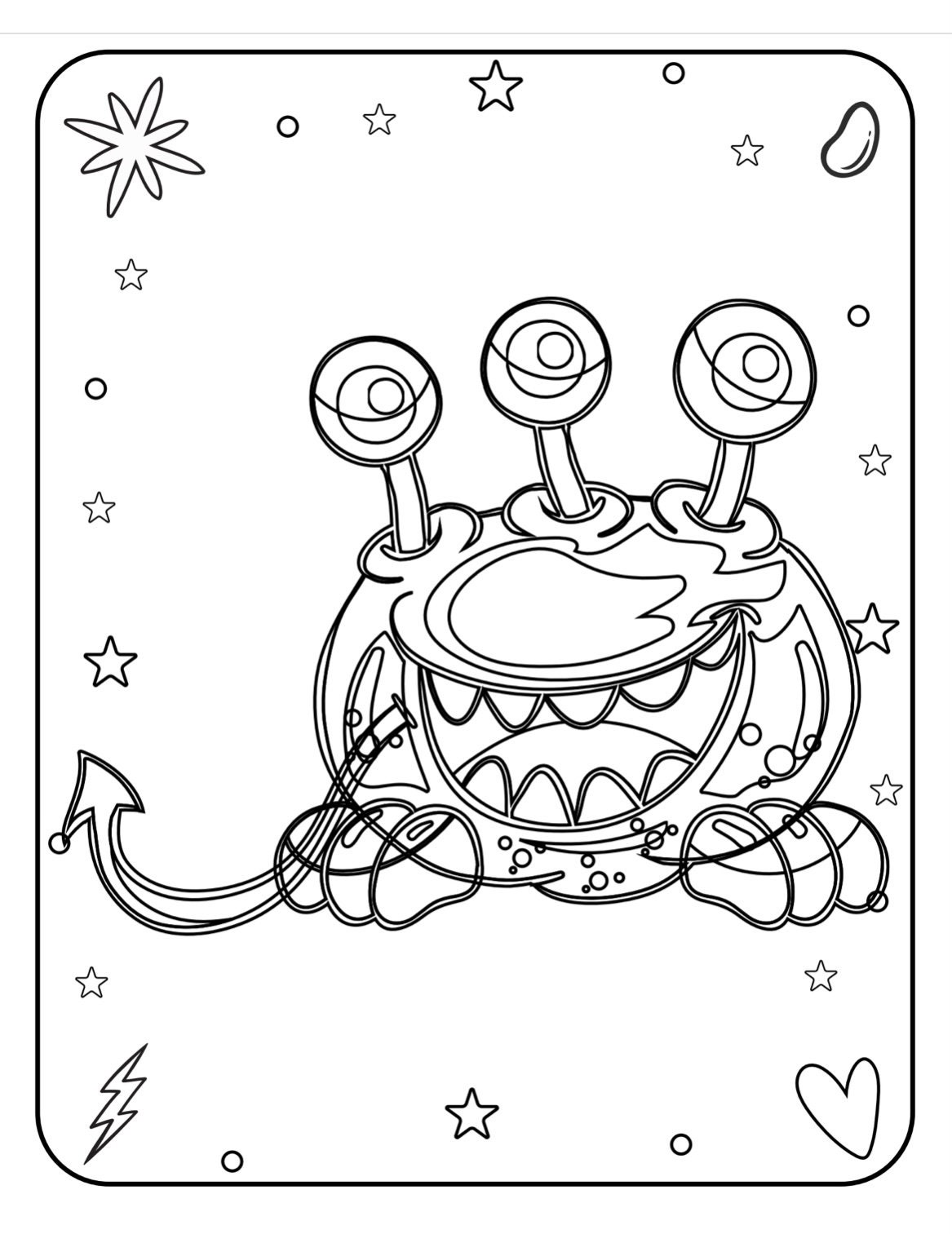 100 Monster Coloring Pages - Etsy