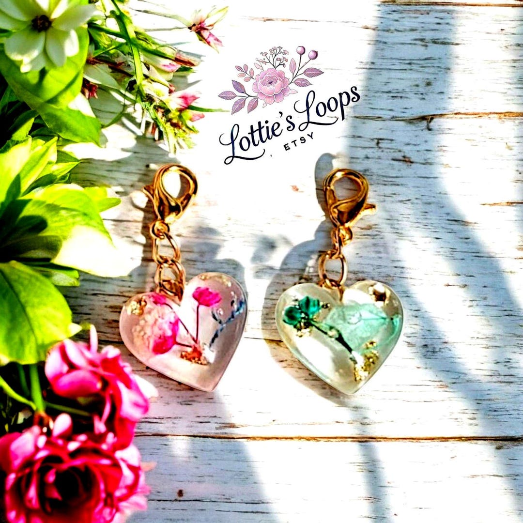 Beautiful Handmade Resin Stitch Marker Containing Real Flowers - Etsy