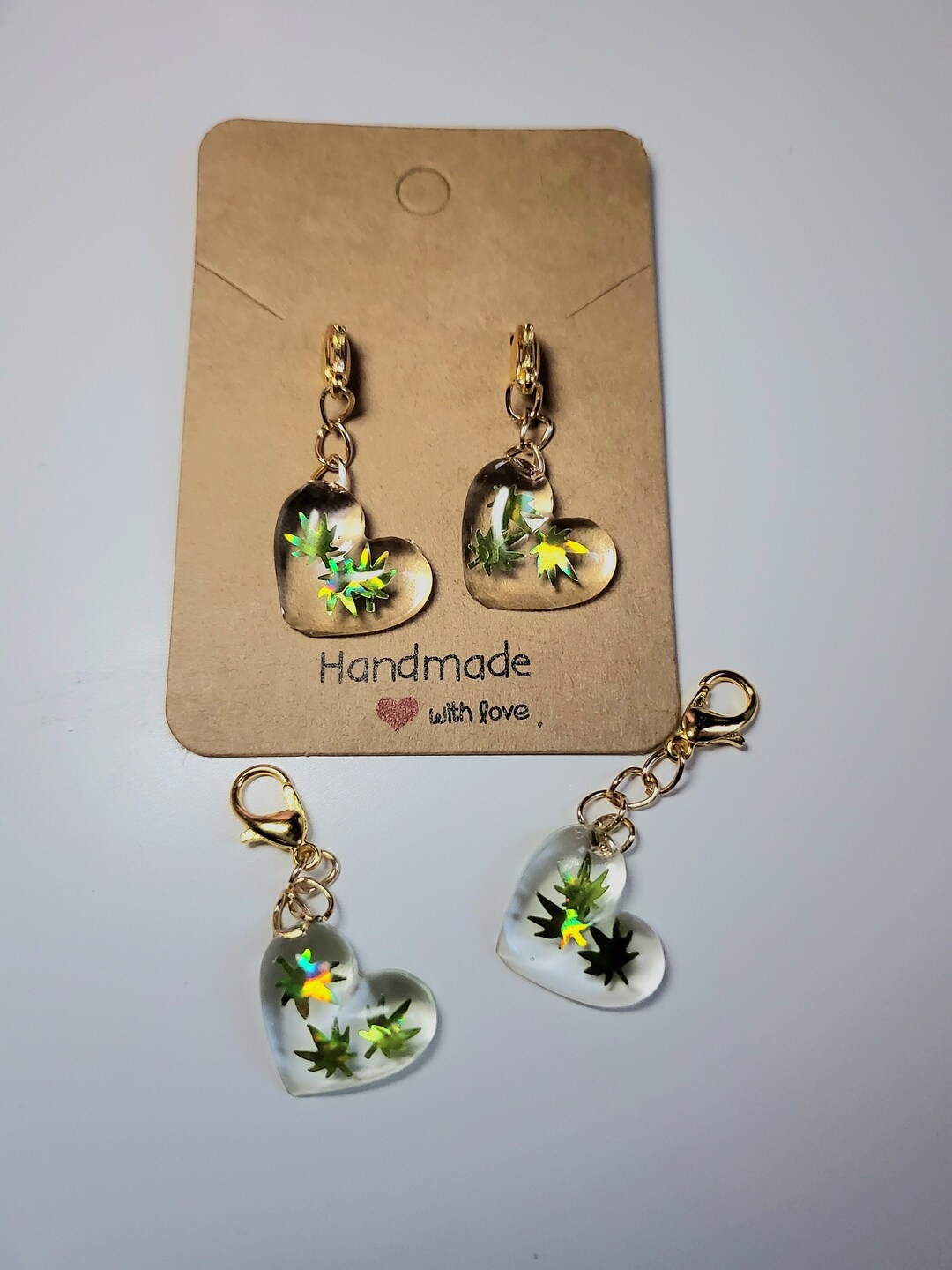 Beautiful Handmade Leaf Style Resin Stitch Markers X4 - Etsy