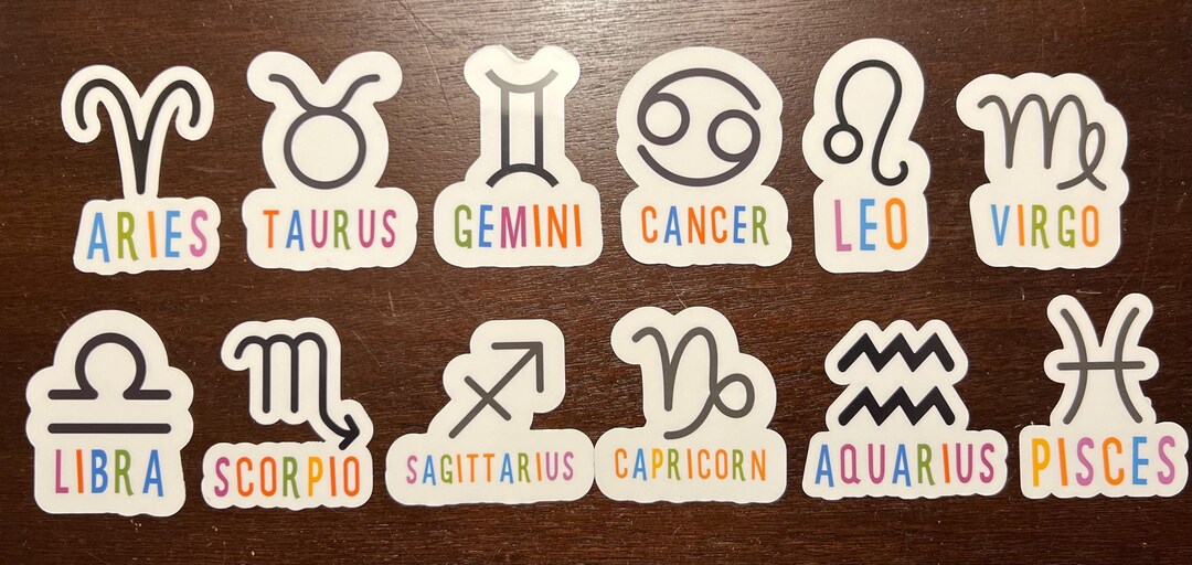 Zodiac Sign Stickers- Waterproof & Removable - Etsy