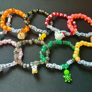 Animal Charm Kandi Bracelet, Pig Kandi, Turtle Kandi, Cow Kandi, Duck ...