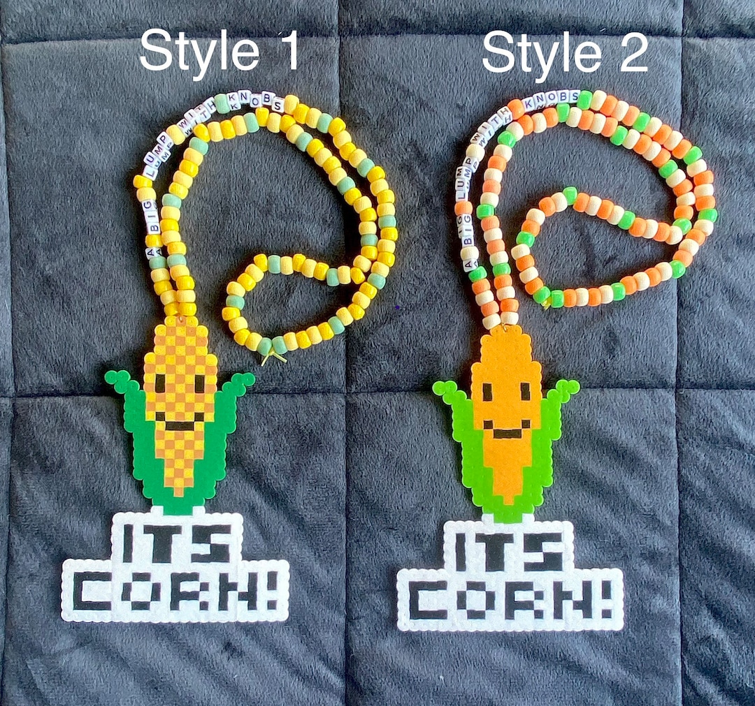 It’s Corn Perler Necklace, It’s Corn Necklace, Rave Perler Necklace, Rave Necklace, Festival ...