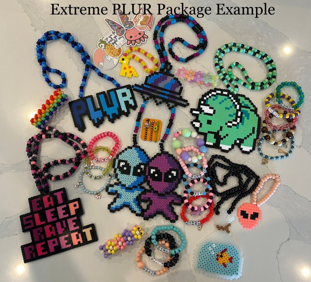 PLUR Package, Kandi Mystery Bag, Rave Mystery Bag, Rave Package, Festival Package, Perler ...
