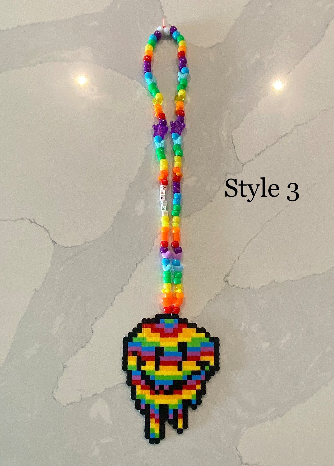 Trippy Smile Perler Trippy Perler Necklace Trippy Perler - Etsy