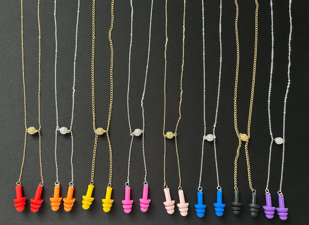 Festival Ear Plugs on Chain With Magnets, Rave Ear Plugs, Magnets ...