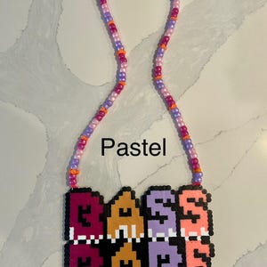 Bass Babe Perler Necklace, Rave Perler, Festival Perler, Trippy Perler ...