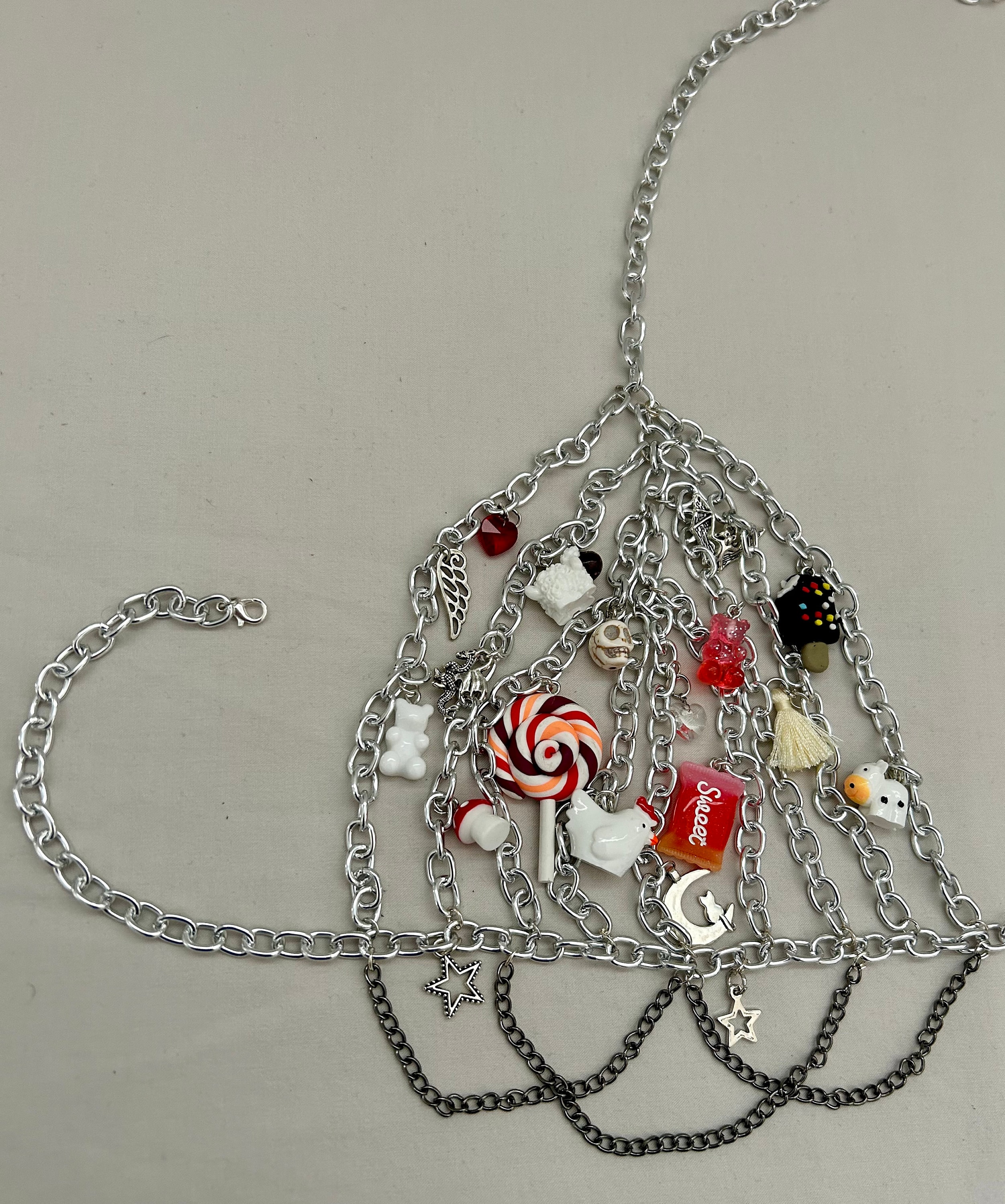 Chain Bra With Charms, Rave Chain Bra, Rave Top, Festival Bra, Festival ...