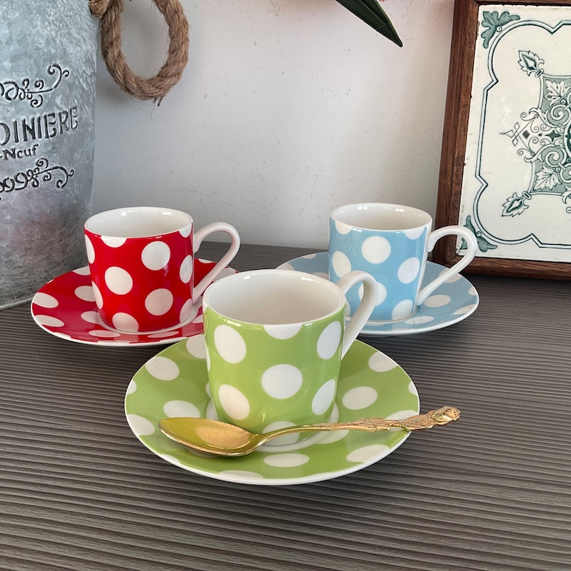 Polka Dot Tea Cups - Etsy