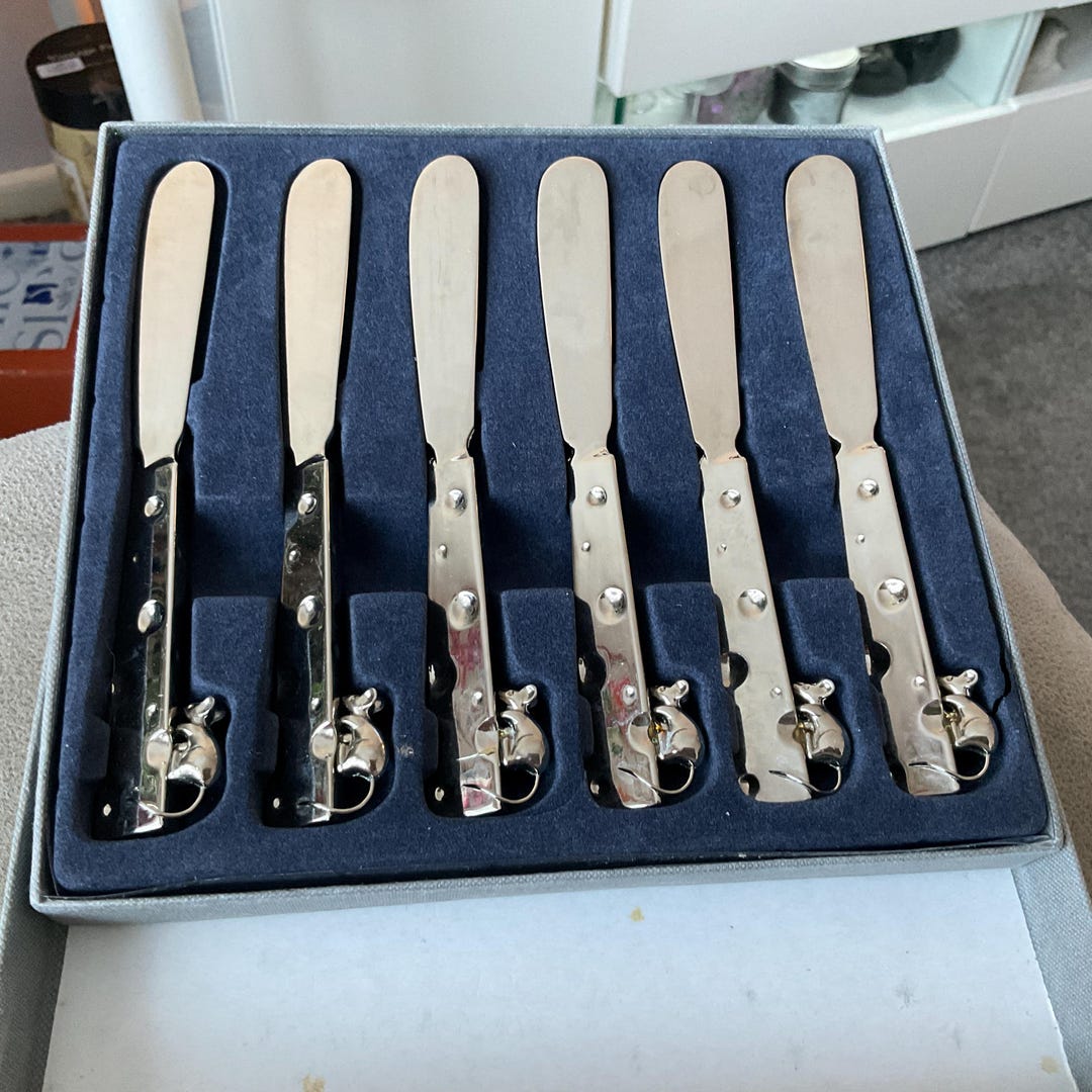 Rare French SILEA Spreaders With Cheese and Mice Handles, Boxed Novelty ...