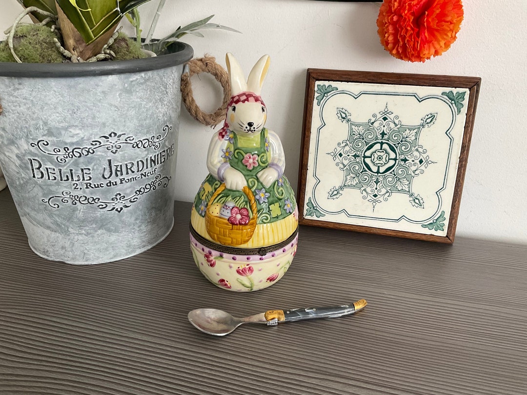 Vintage Villeroy & Boch Large Porcelain Rabbit Trinket Box, Easter ...