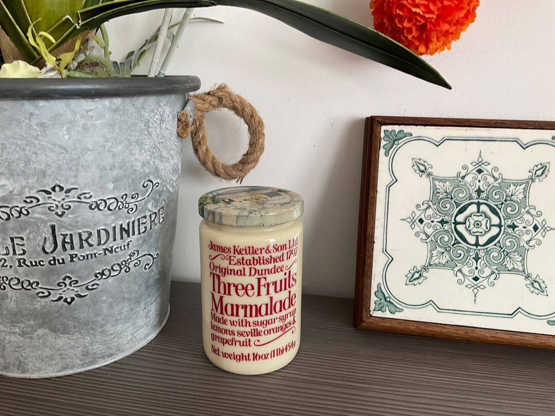 Vintage James Keiller Milk Glass Marmalade Jar: Dundee Advertising Jar ...