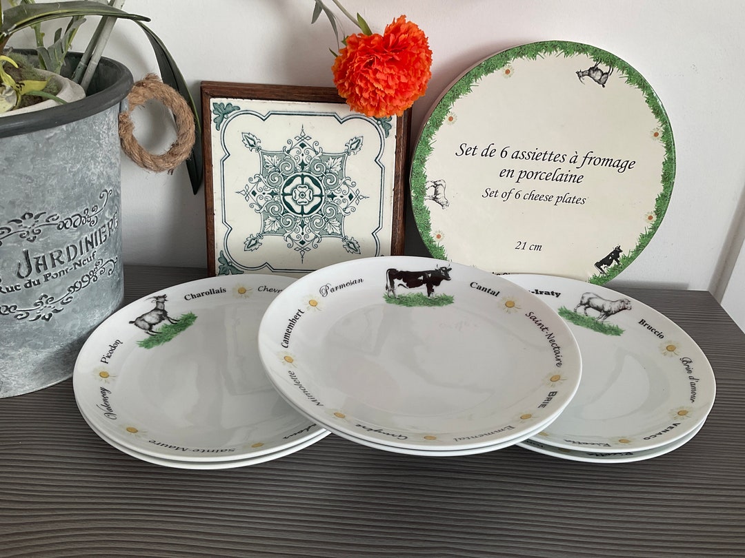 Fabulous Boxed Set of Cheese Plates, French Ceramic Fromages Plates, - Etsy