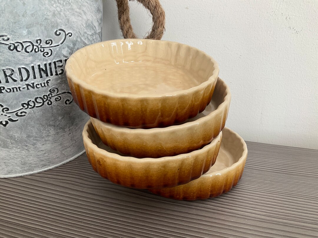 Vintage French Stoneware Tart Cases, Quiche Case, Oven to Tableware ...