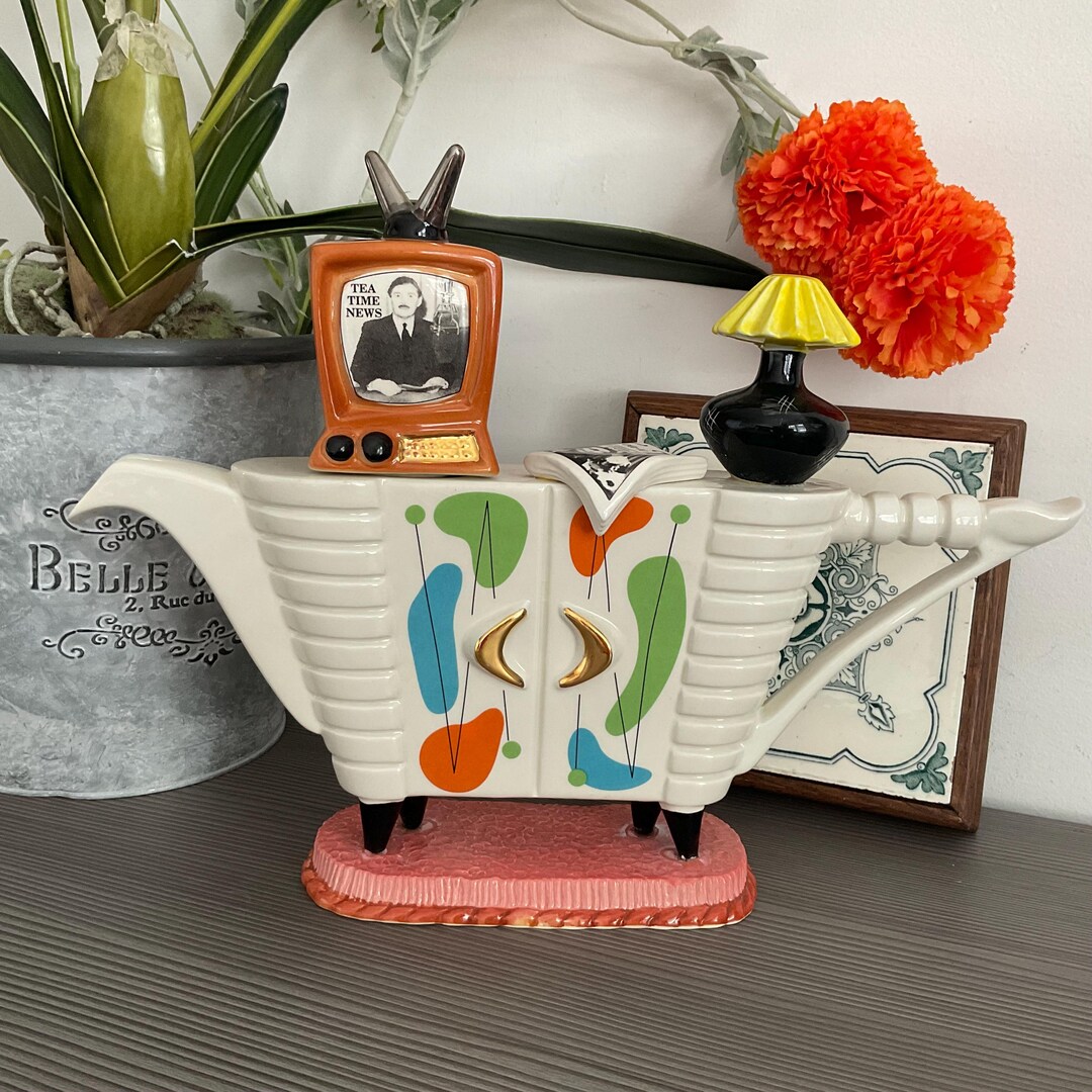 Rare SWINESIDE Novelty Teapot, Retro Sideboard, Funky 60s Style Full ...