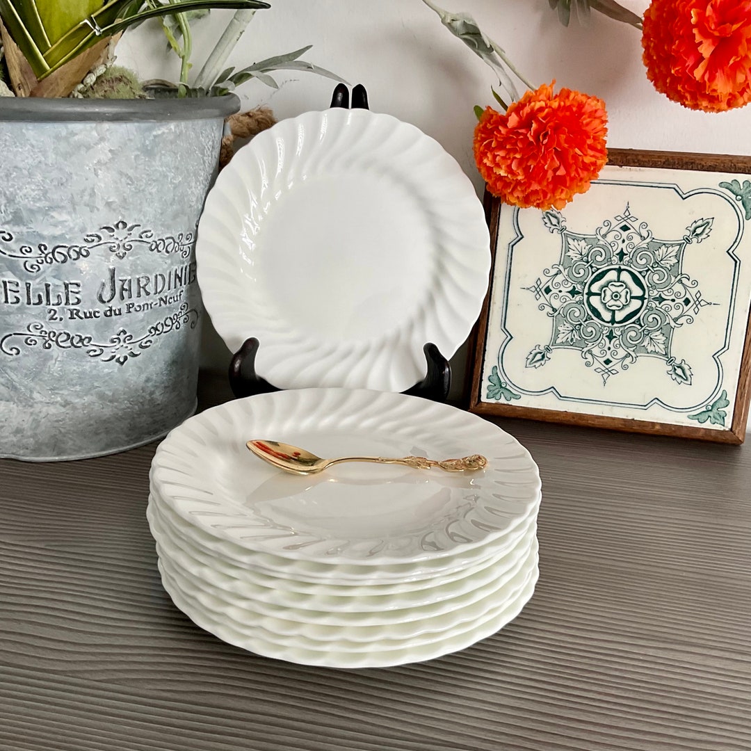 4 X Classic Wedgwood CANDLELIGHT Tea/side Plates, Elegant White Bone ...