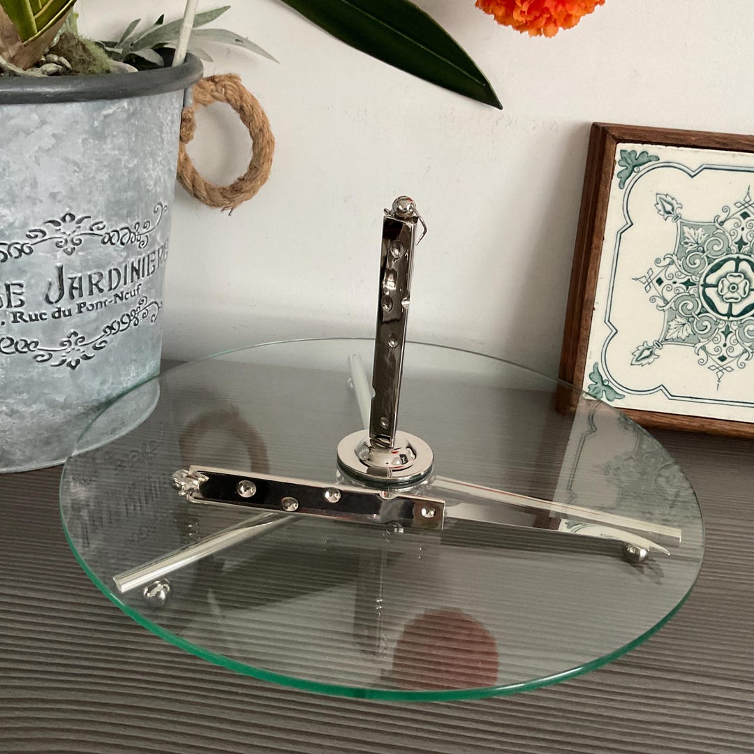 Rare ! SILEA Silver Plated Glass Tray, Cheese Serving Plate With Cheese ...