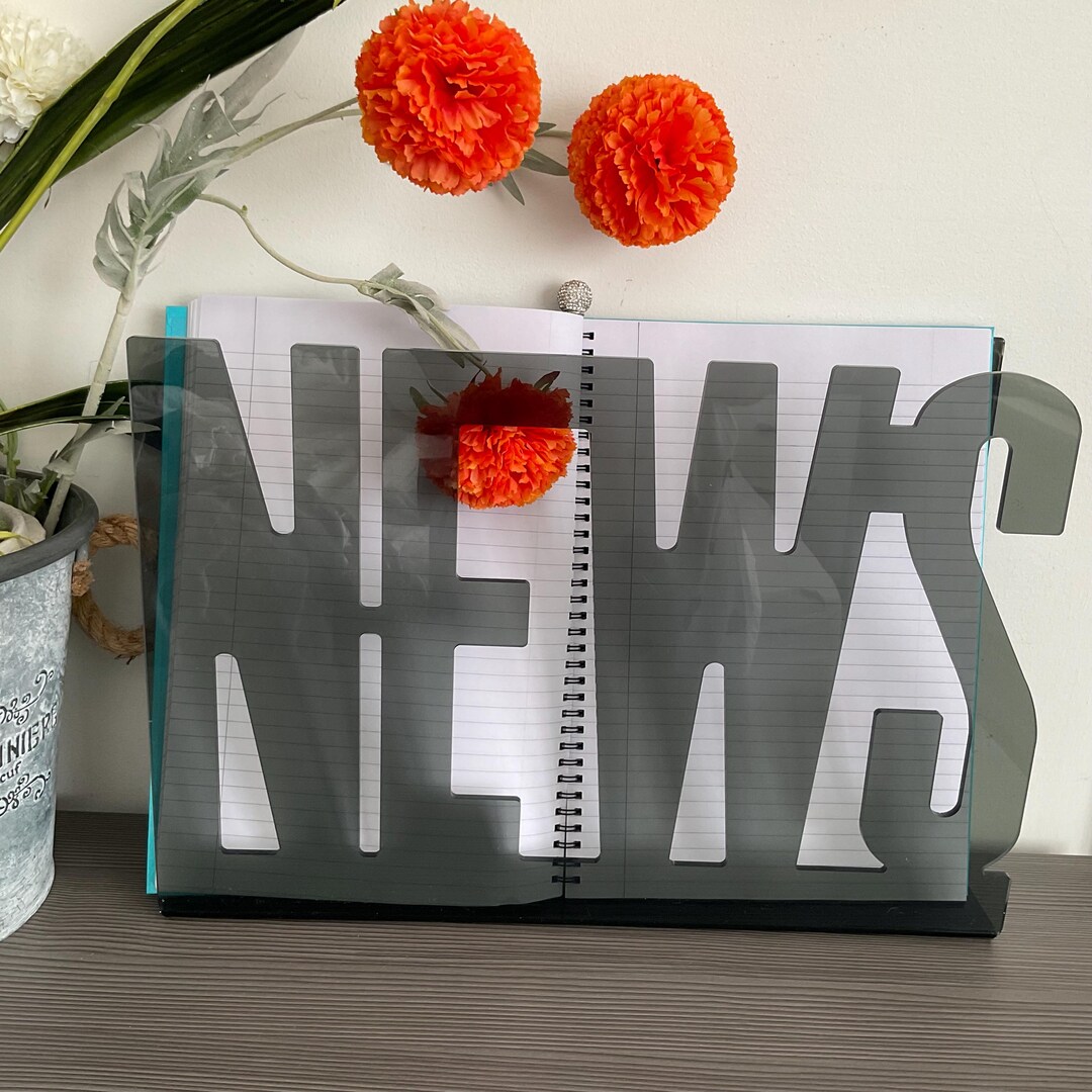 Retro 1970s Perspex Magazine Rack: Smoky Grey Acrylic News Stand - Etsy