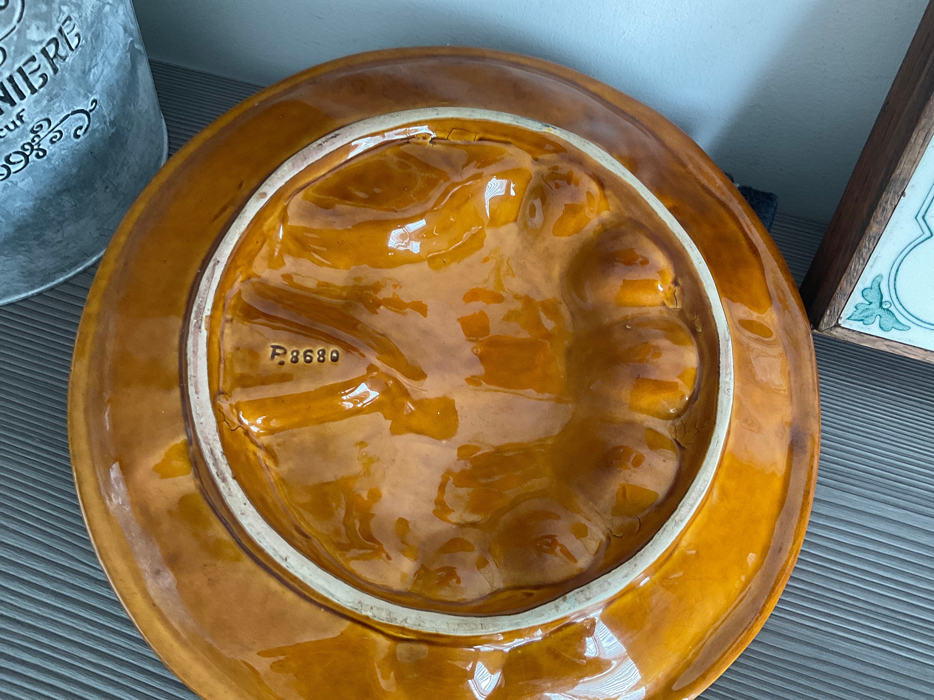 Vintage Majolica Chicken Plate, Egg Rest, Farmhouse Kitchen Decor - Etsy