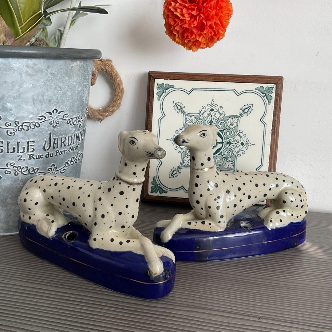 Pair Antique Greyhound Pen Holders ,1920s Spotty Dogs, Early 20 Century ...
