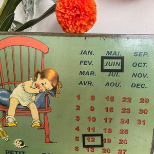 Vintage French Perpetual Calendar, Shabby Chic Metal Wall Calendar - Etsy