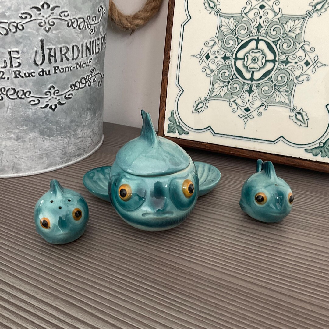 Vintage Goebel Stylized Fish Cruet Set, Novelty Salt, Pepper and ...