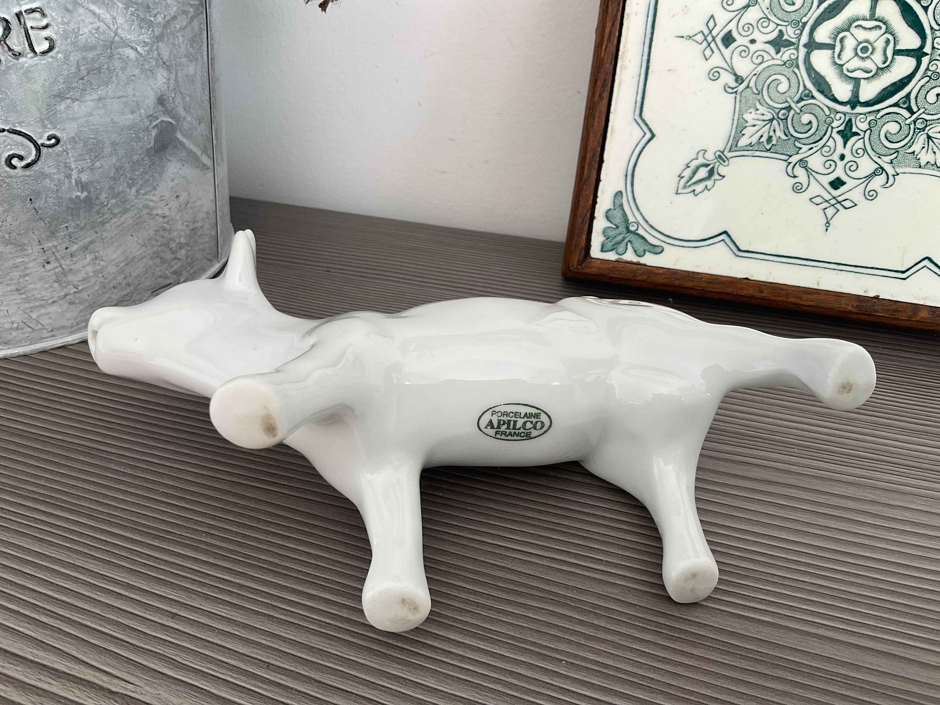 Vintage French APILCO Milk Jug French Porcelain Creamer Cow - Etsy