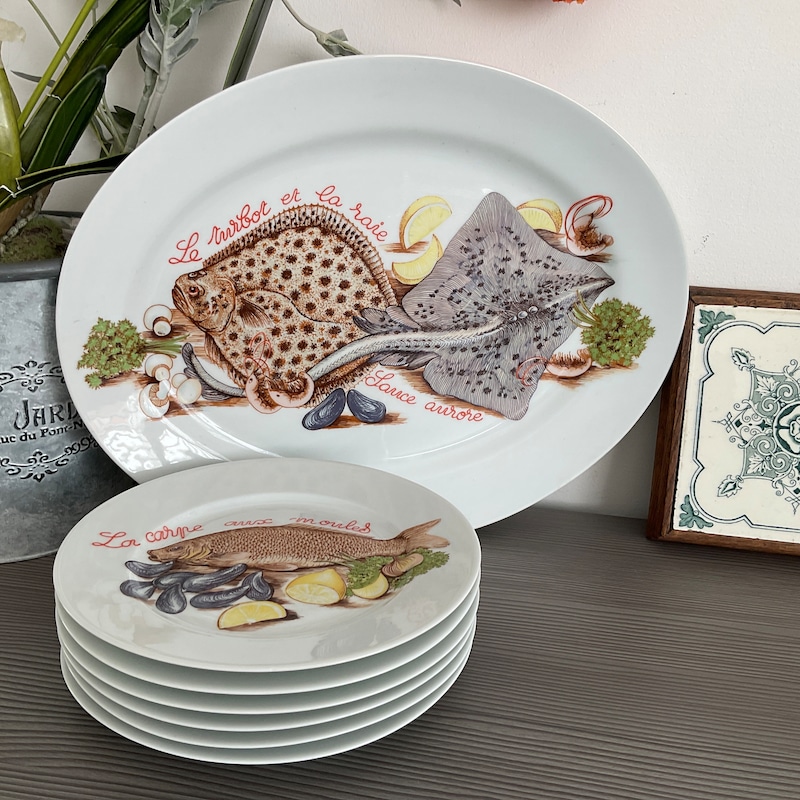 Limoges Fish Plates - Etsy