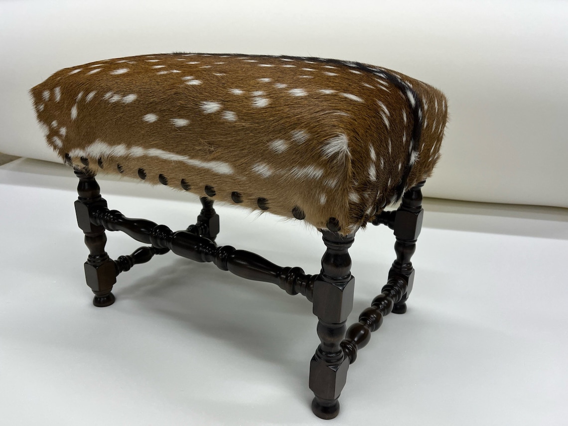 Axis Deer Hide Bench Western - Etsy