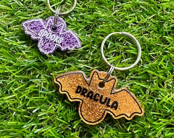 Black/white Bat Pet or Human ID Tag Custom - Etsy