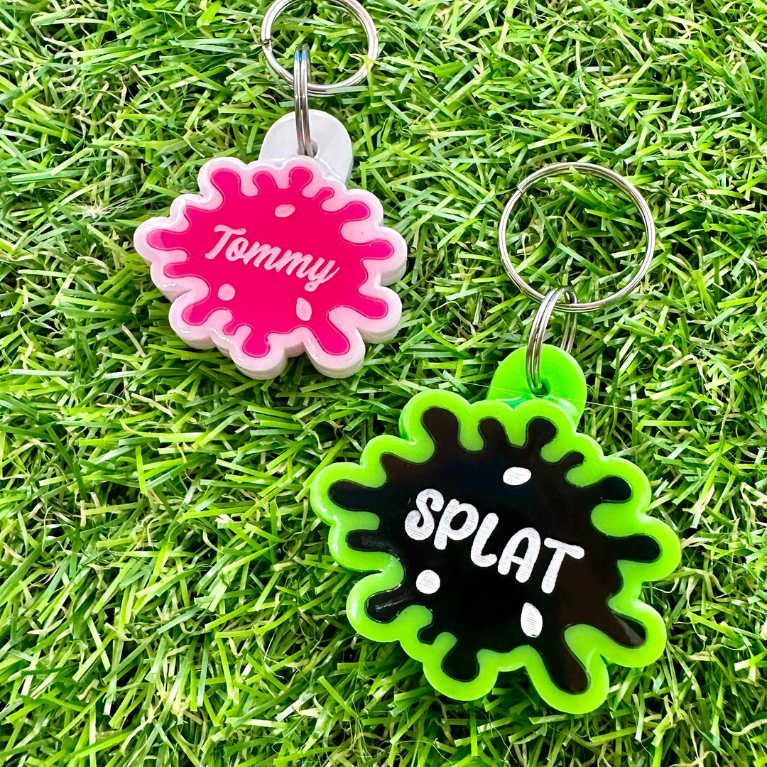 Custom Personalised Splat Pet Tag - Etsy