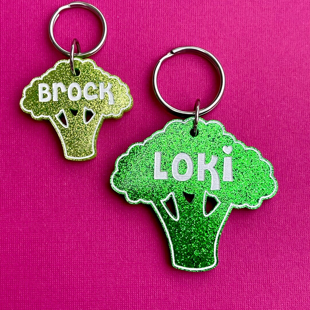 Custom Personalised Glitter Broccoli Pet Tag - Etsy